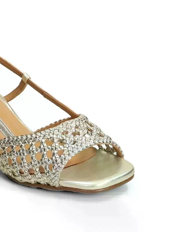 PEDRO MIRALLES Woven Slingback Heeled Sandals