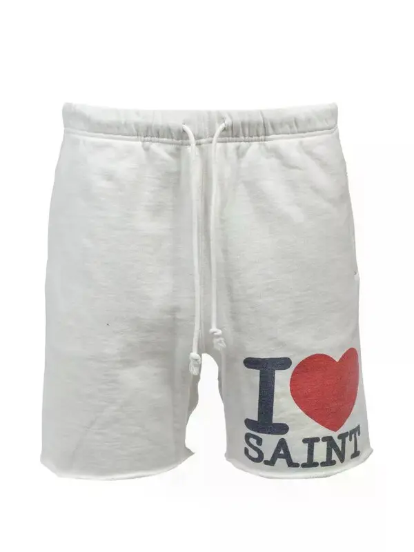 SAINT MXXXXXX Drawstring Jersey Shorts With Raw-cut Hem