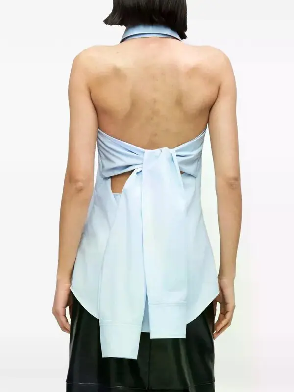 Karl Lagerfeld Halter-neck Poplin Blouse