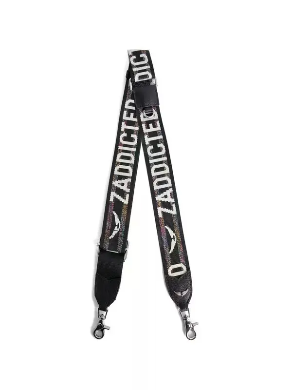 Zadig&Voltaire Glitter Intarsia Bag Strap - Black