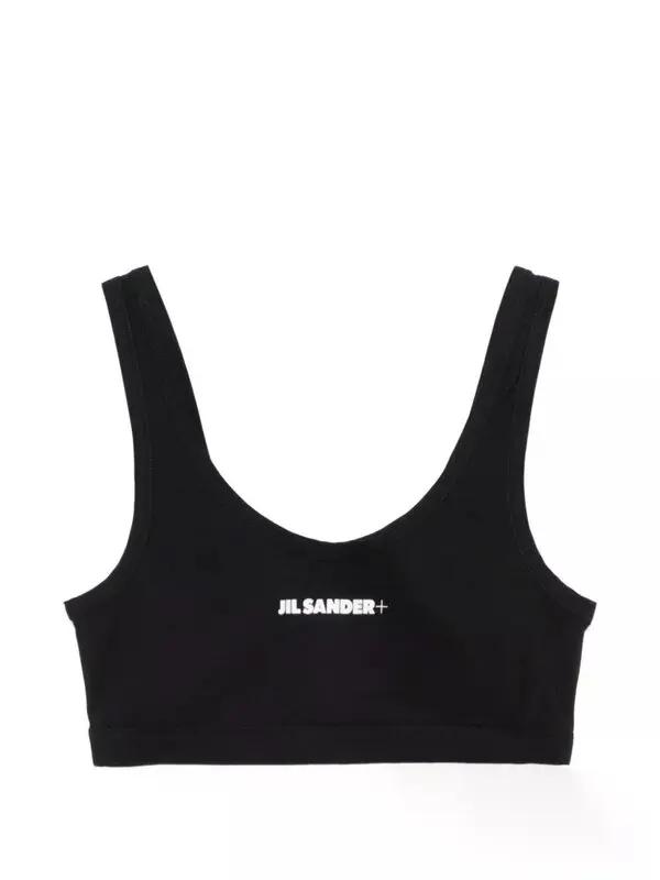 JIL SANDER Logo-print Bikini Top - Black