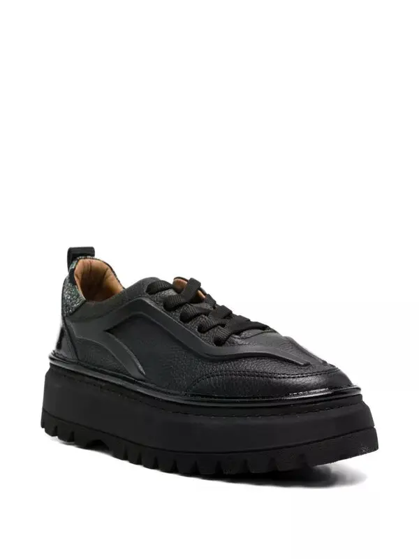 SERGIO MORETTI FIRENZE Pebbled Platform Sneakers