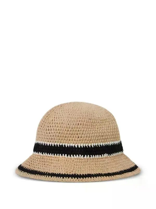 Karl Lagerfeld Signature Crochet Bucket Hat - Neutrals