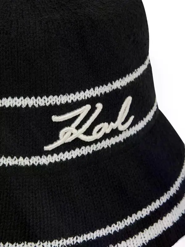 Karl Lagerfeld Signature Knit Bucket Hat