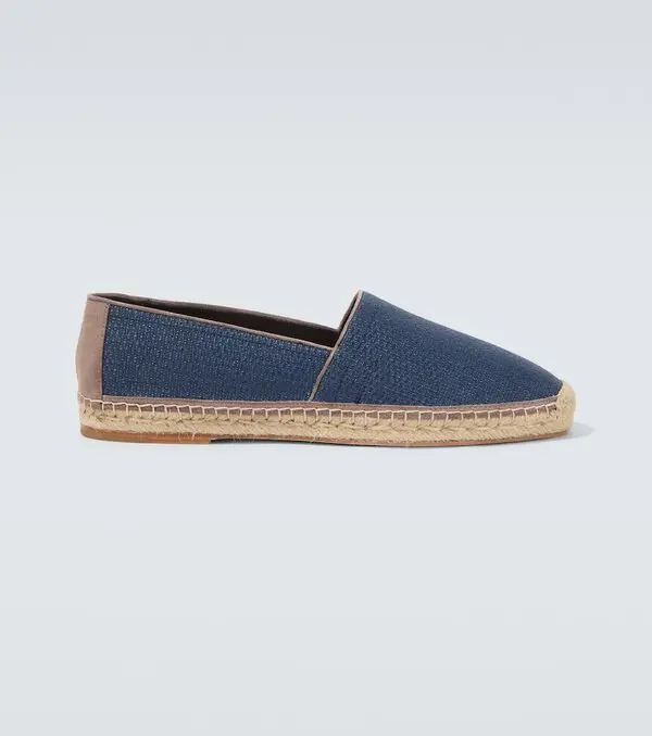 Brunello Cucinelli Suede-trimmed Canvas Espadrilles - Blue