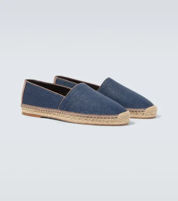 Brunello Cucinelli Suede-trimmed Canvas Espadrilles - Blue