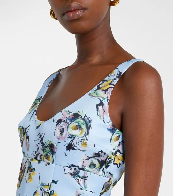 EMILIA WICKSTEAD Abella Floral Print Midi Dress - Blue