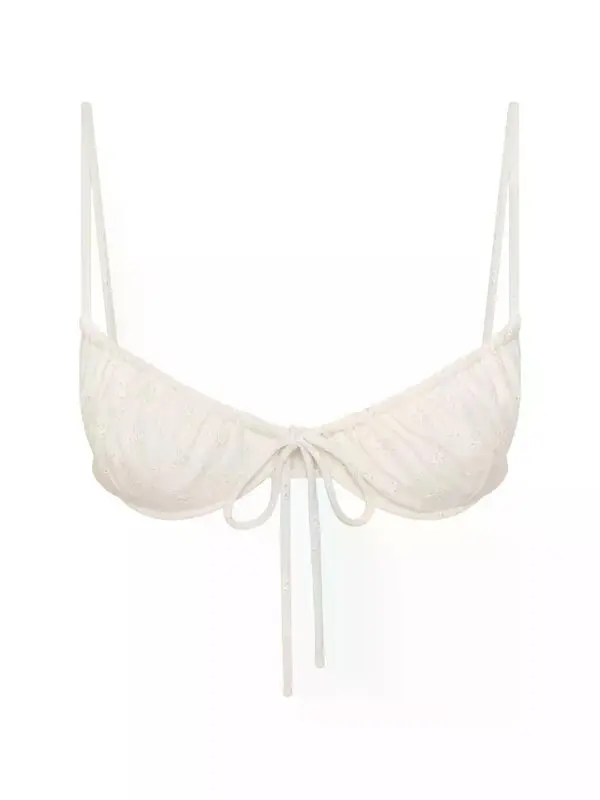 Faithfull The Brand Halo Broderie Anglaise Bikini Top - White