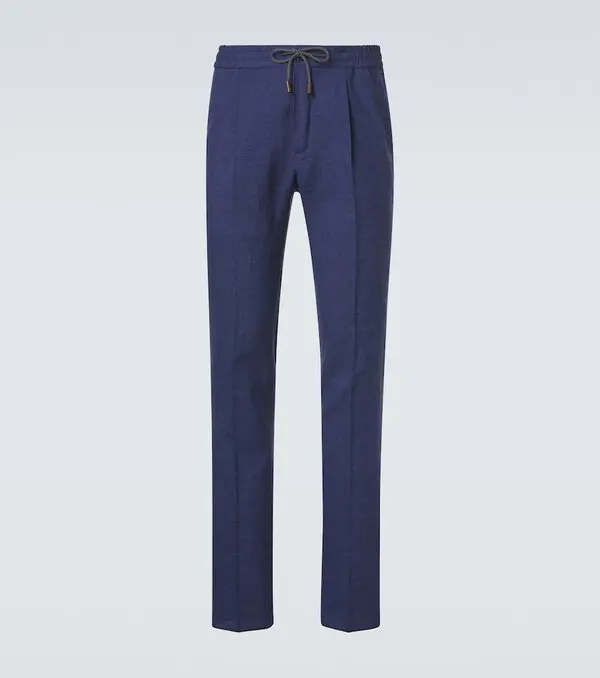 SLOWEAR Tapered Linen, Wool And Silk Pants