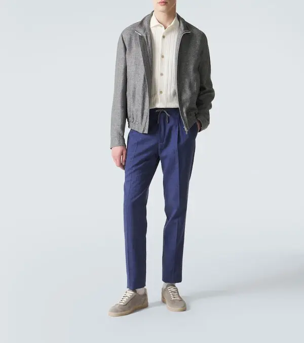 SLOWEAR Tapered Linen, Wool And Silk Pants