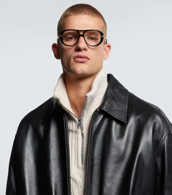 Loewe Logo Aviator Glasses - Black