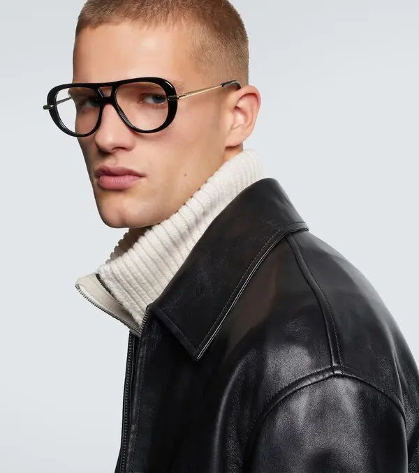 Loewe Logo Aviator Glasses - Black
