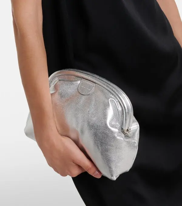 Stella McCartney Falabella Padded Metallic Clutch - Silver