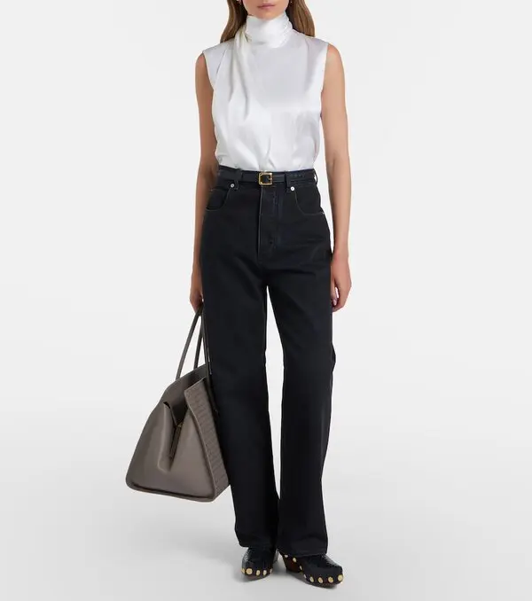 Bottega Veneta Barbara Medium Leather Top-handle Bag - Grey