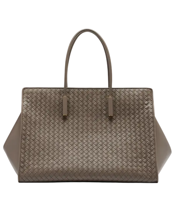 Bottega Veneta Barbara Medium Leather Top-handle Bag - Grey
