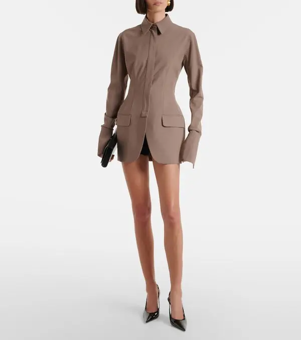 MUGLER Peplum Jacket - Brown