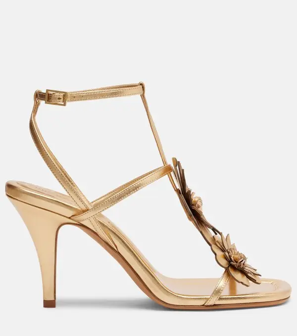 Zimmermann Belara Metallic Leather Sandals