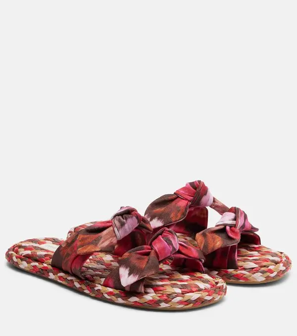 Zimmermann Carousel Printed Espadrille Slides - Pink