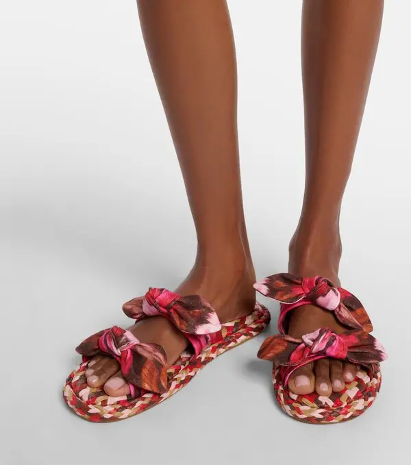 Zimmermann Carousel Printed Espadrille Slides - Pink
