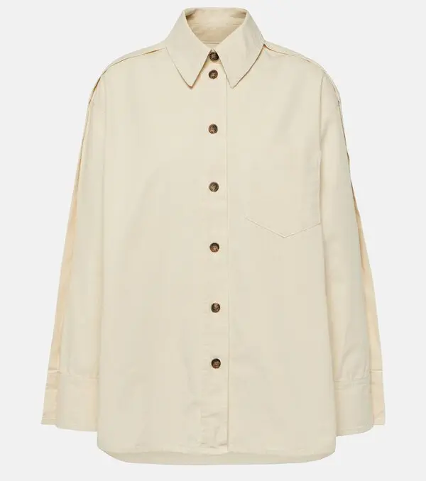 Victoria Beckham Oversized Cotton Shirt - Beige