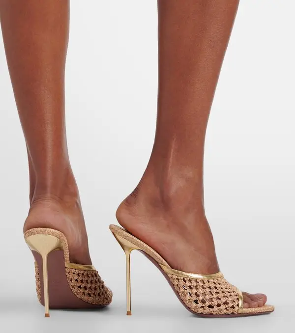 Paris Texas Lidia Leather-trimmed Mules