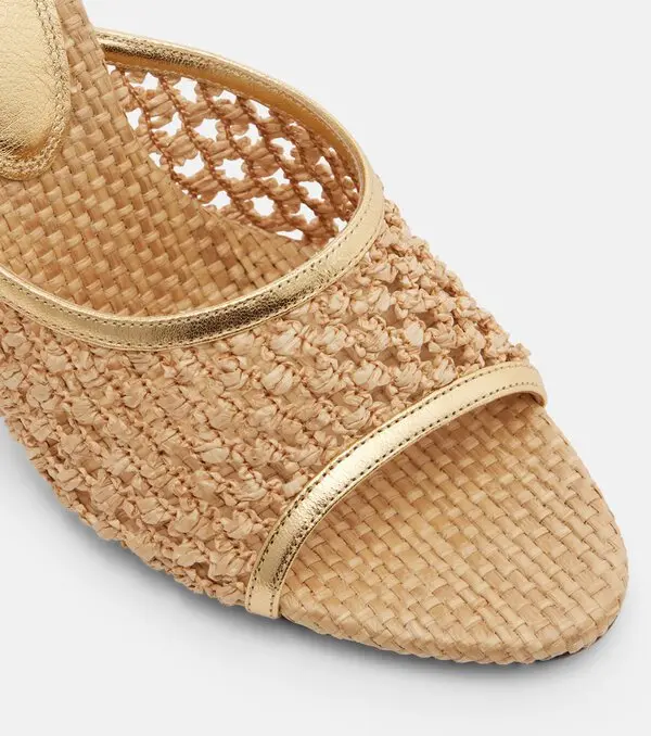 Paris Texas Lidia Leather-trimmed Mules