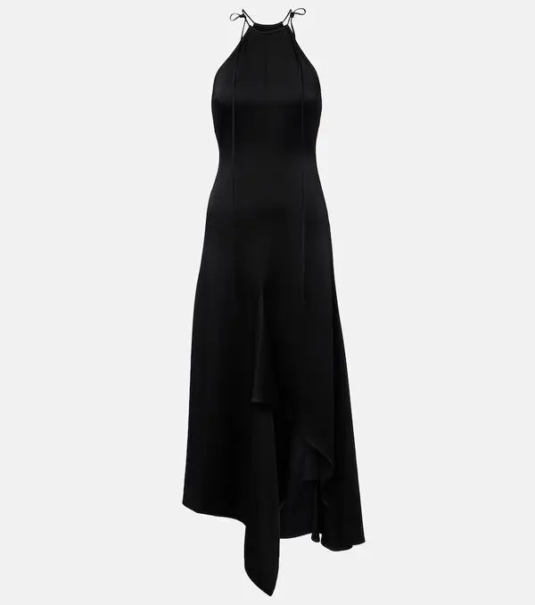 Victoria Beckham Asymmetrical Midi Dress - Black