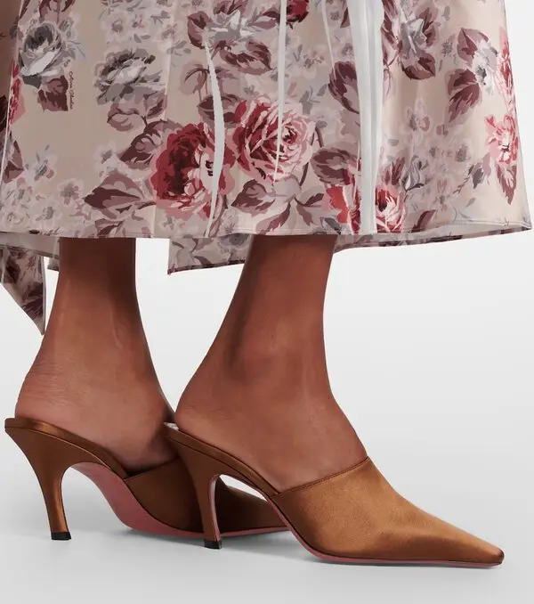 Amina Muaddi Jamie Leather Mules - White