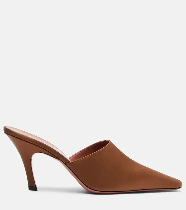 Amina Muaddi Jamie Leather Mules - White