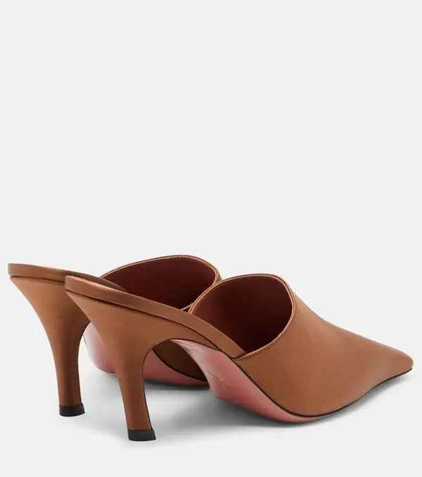 Amina Muaddi Jamie Leather Mules - White