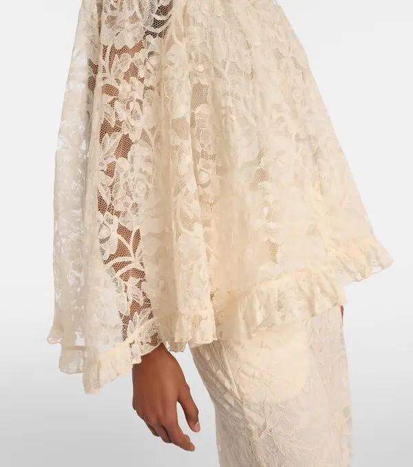 Zimmermann Carousel Ruffled Lace Blouse - White