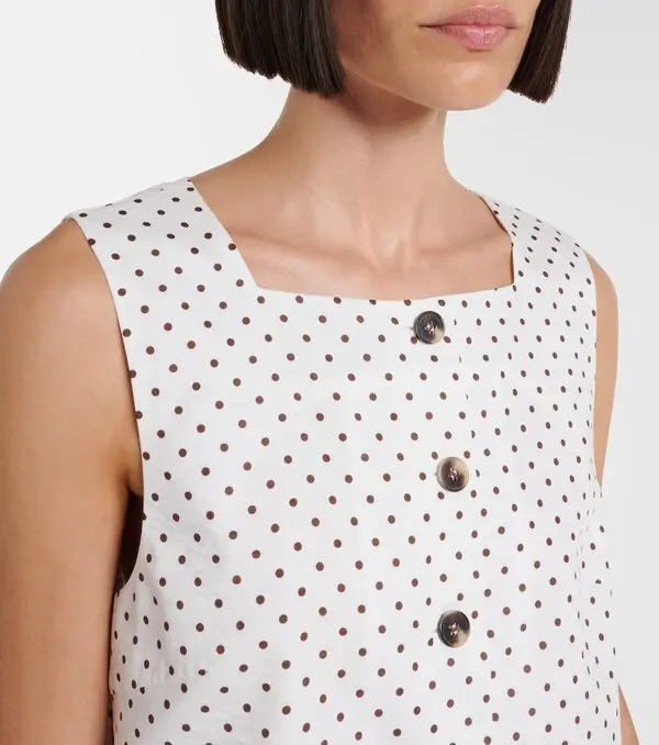 Posse Rio Polka-dot Crop Top - White