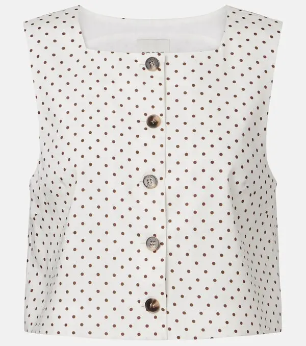 Posse Rio Polka-dot Crop Top - White