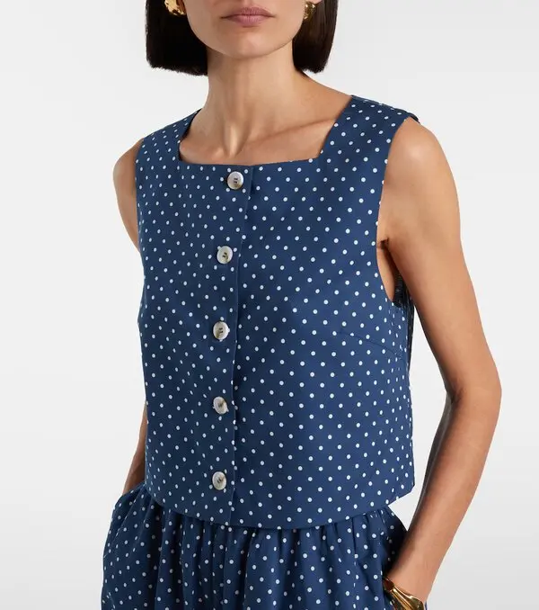 Posse Rio Polka-dot Cropped Top - Blue