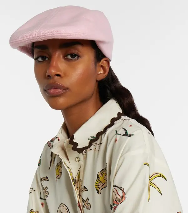 Ruslan Baginskiy Embroidered Newsboy Cap - Pink