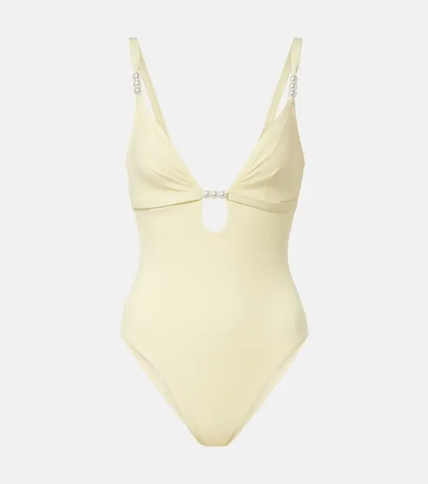KARLA COLLETTO Embellished Underwire One-piece Swimsuit - Yellow