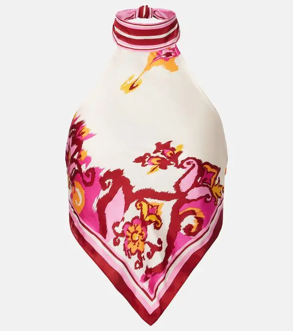 Poupette St Barth Giulia Printed Halterneck Top - Pink