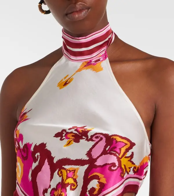 Poupette St Barth Guilia Printed Halterneck Top - Pink
