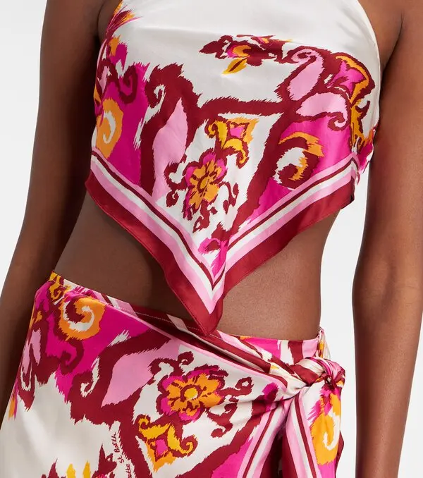 Poupette St Barth Guilia Printed Halterneck Top - Pink