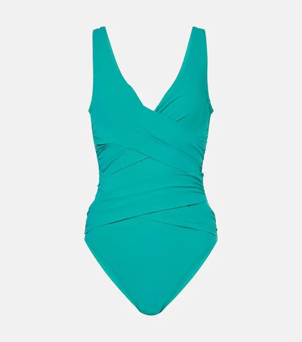 KARLA COLLETTO Draped One Piece Swimsuit - Blue