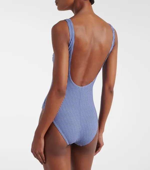 KARLA COLLETTO Gingham Ruched Swimsuit - Blue