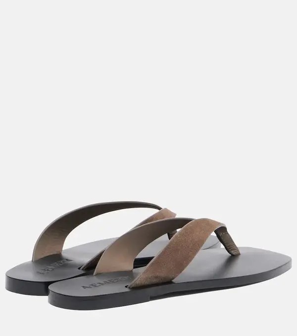 A.emery Kinto Suede Thong Sandals - Beige