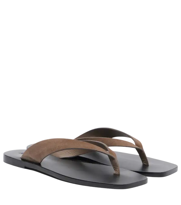 A.emery Kinto Suede Thong Sandals - Beige