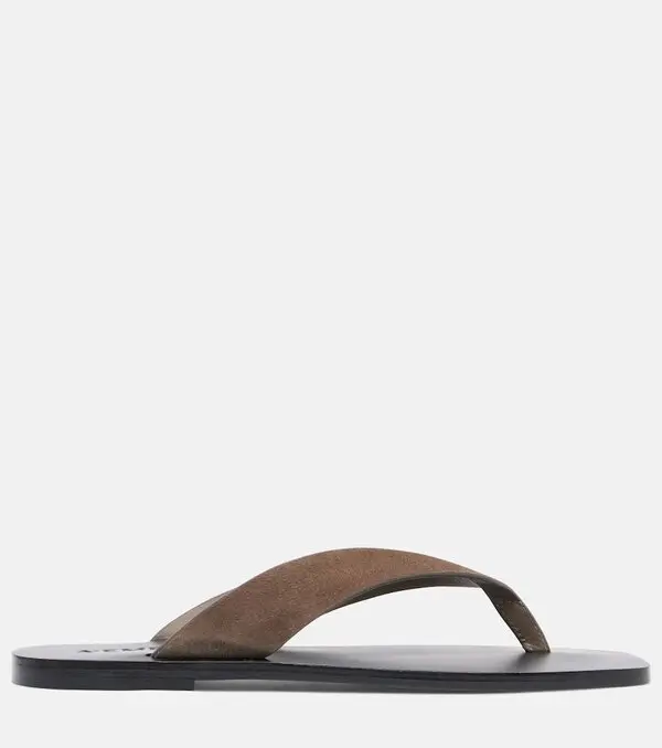 A.emery Kinto Suede Thong Sandals - Beige