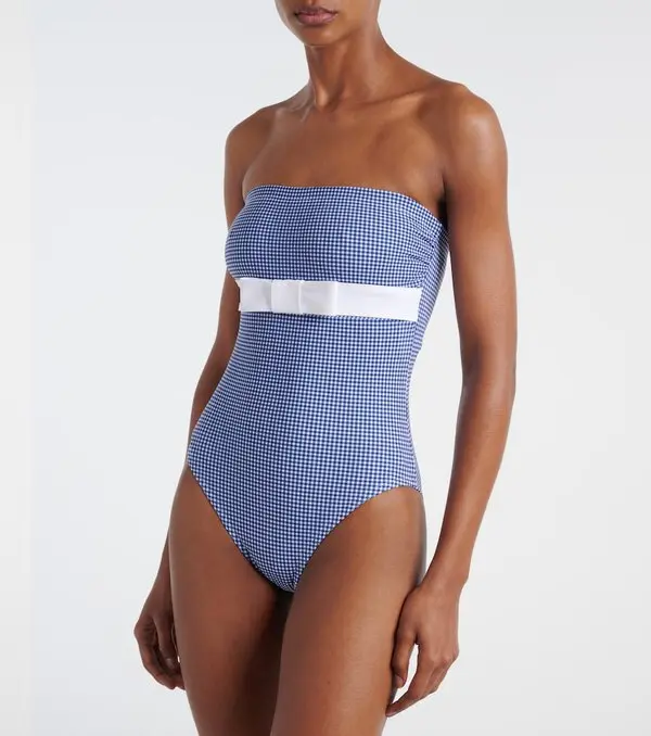 KARLA COLLETTO Bow-detail Gingham One-piece Swimsuit