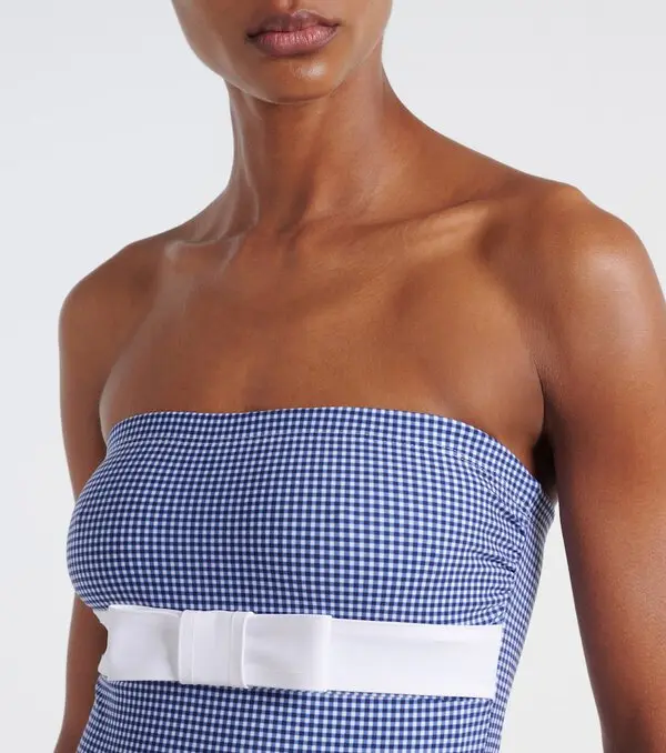KARLA COLLETTO Bow-detail Gingham One-piece Swimsuit