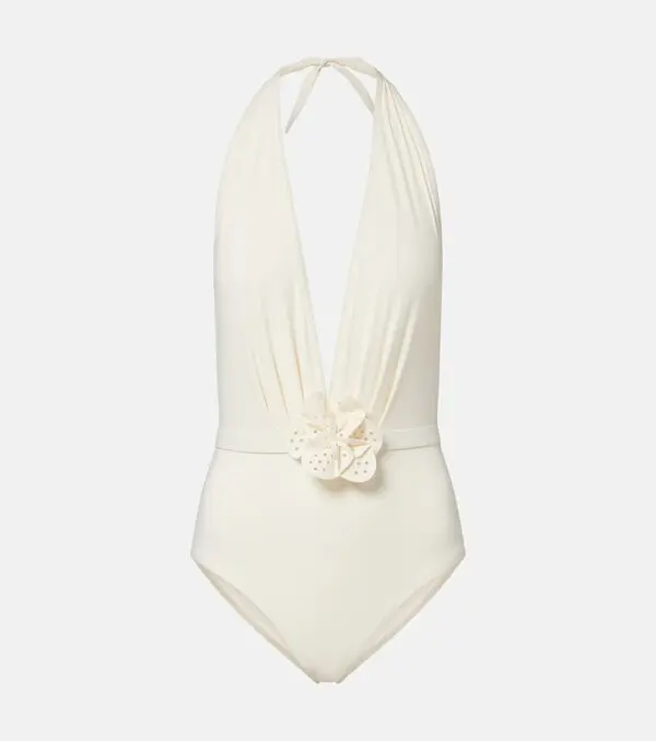 KARLA COLLETTO Rosetta Halterneck Swimsuit - White