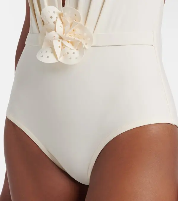 KARLA COLLETTO Rosetta Halterneck Swimsuit - White