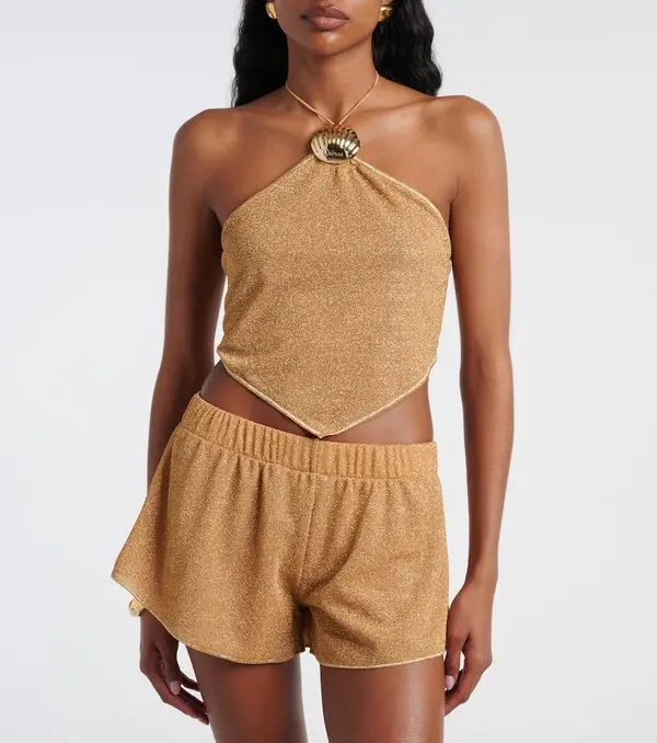 Oseree Lumière Halterneck Crop Top