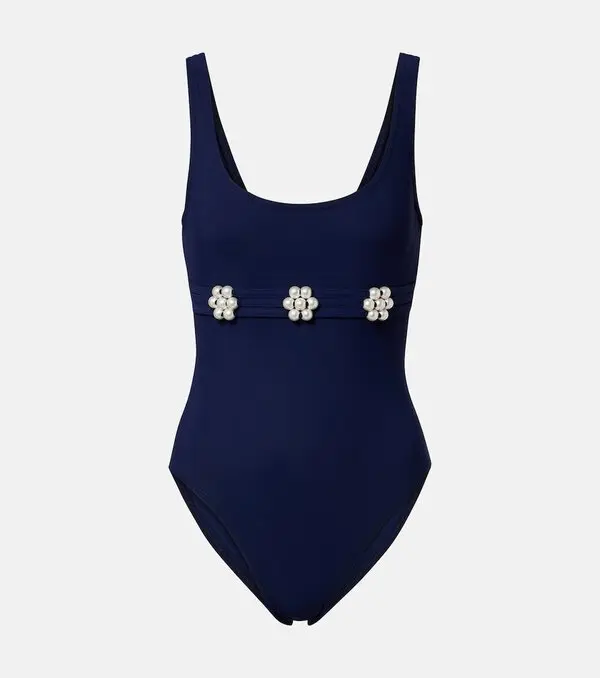KARLA COLLETTO Maya Embellished Swimsuit - Blue